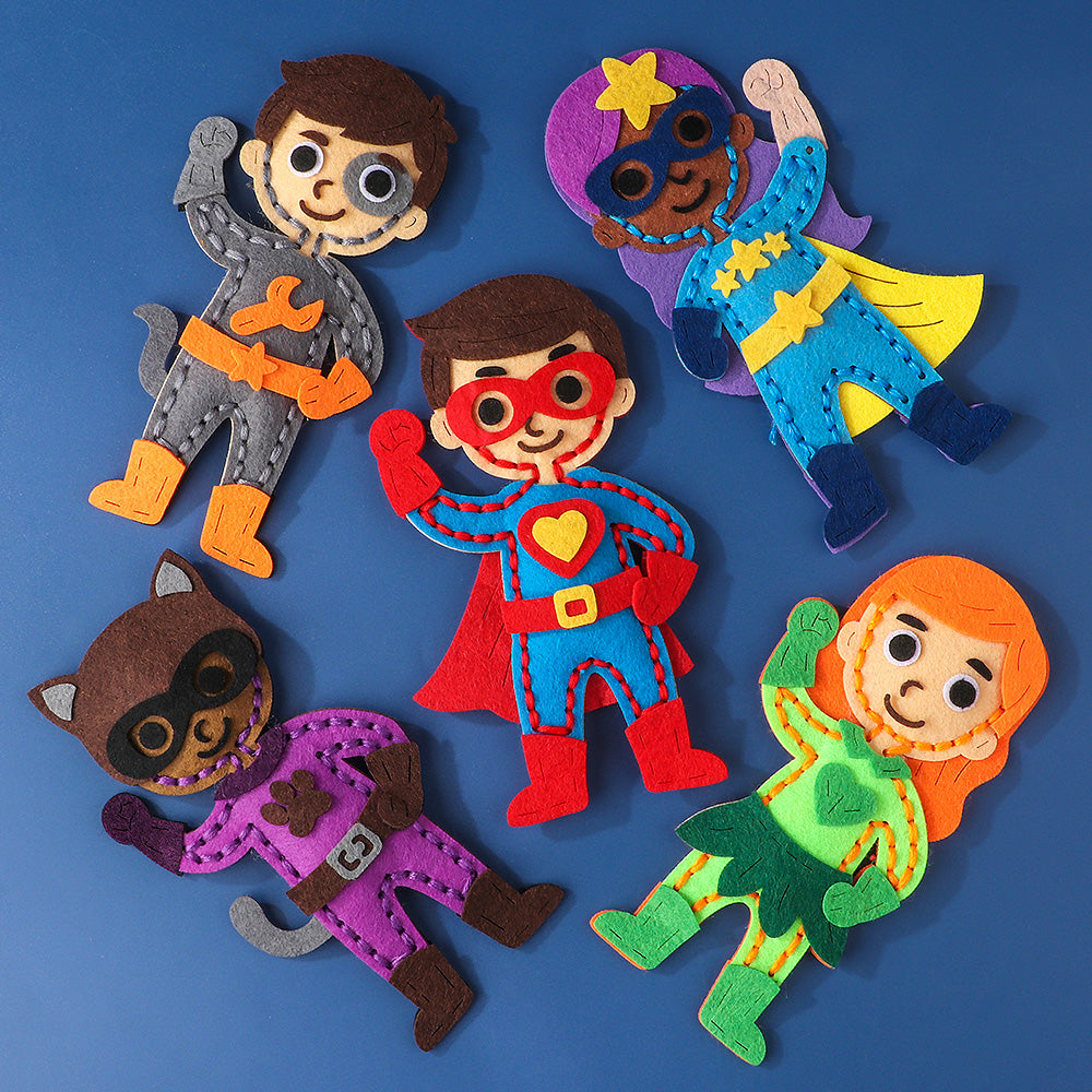 Superman Craft Kit & Sewing Kit for Kids – Heroic DIY Fun – TwiggleStuff
